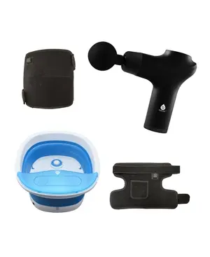 PURSONIC Home Recovery Essentials: Red Light Knee & Shoulder Pads - Black