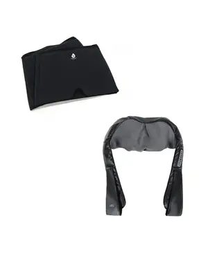 PURSONIC Total Tension Relief 3d Shiatsu Back Massager & Hot/cold Gel Migraine Cap - Black