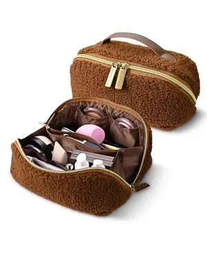 BYOOTIQUE Plush Travel Toiletry Organizer Bag - Natrual