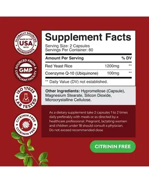NATURE'S CRAFT Red Yeast Rice + Coq10 Capsules
