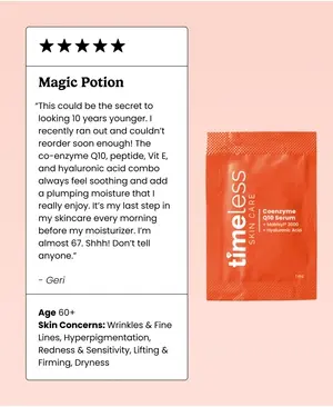 TIMELESS SKIN CARE Coenzyme Q10 + Peptides Serum Single Use Pouches - No Color