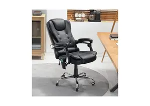 AECOJOY Office Chair With 7 Points Vibration Massage&heat Functions - Black