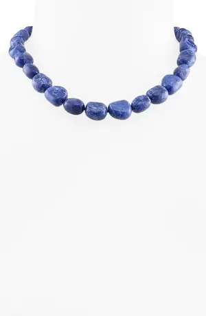 Lele Sadoughi Palm Beach Baroque Stone Collar Necklace