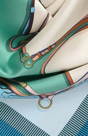 Longchamp Toute Allure Silk Square Scarf - Mint
