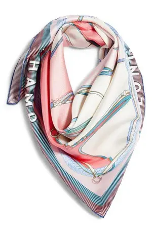 Longchamp Toute Allure Silk Square Scarf - Shrimp