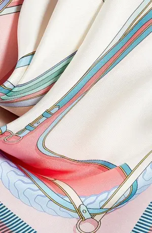 Longchamp Toute Allure Silk Square Scarf - Shrimp