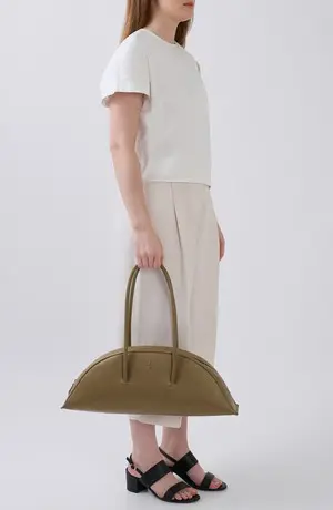 BEHNO Laverne Leather Bowler Bag - Palm