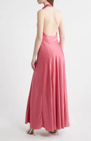 WAYF Sibella Cowl Halter Neck Gown
