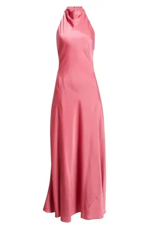 WAYF Sibella Cowl Halter Neck Gown