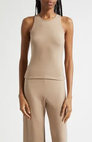 LESET Lauren Scoop Neck Tank - Sable