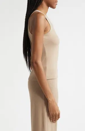 LESET Lauren Scoop Neck Tank - Sable
