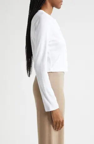 LESET Nando Button-up Crewneck Cardigan - White