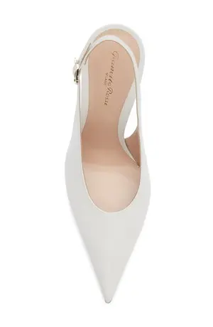 GIANVITO ROSSI Pointed Toe Slingback Pumps - Offwhite