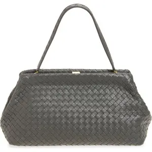 Bottega Veneta 1998 Intrecciato Leather Handbag - 1695 Obsidian Grey-bv