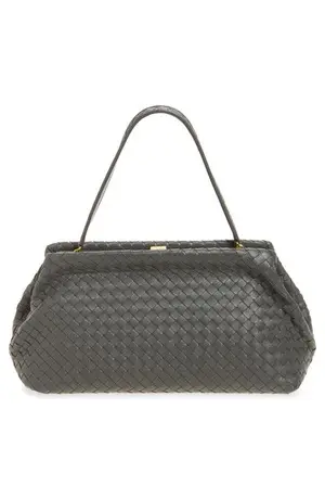 Bottega Veneta 1998 Intrecciato Leather Handbag - 1695 Obsidian Grey-bv