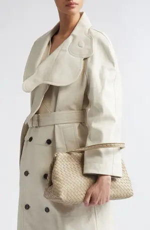 Bottega Veneta 1998 Intrecciato Leather Handbag - Ecru