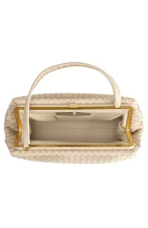 Bottega Veneta 1998 Intrecciato Leather Handbag - Ecru
