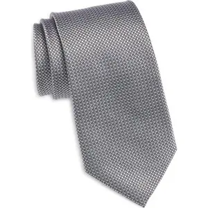 Nordstrom Geometric Silk Neck Tie - Silver