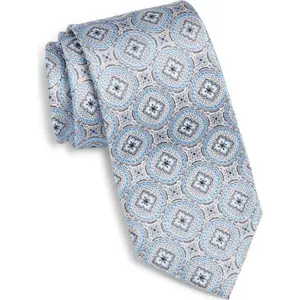 Nordstrom Medallion Silk Neck Tie - Silver