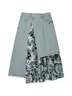 MUSIUM DIV. Asymmetric Denim Midi Skirt - Blue