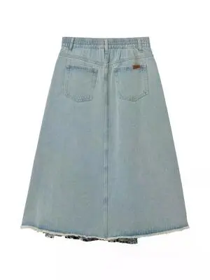 MUSIUM DIV. Asymmetric Denim Midi Skirt - Blue