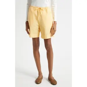 LESET Kyoto Drawstring Waist Cotton Shorts - Zest