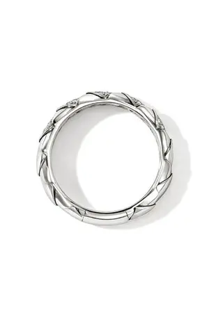 John Hardy Naga Sterling & Diamond Band Ring
