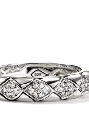 John Hardy Naga Sterling & Diamond Band Ring