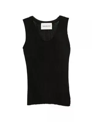 NACKIYE Ribbed Sheer Top