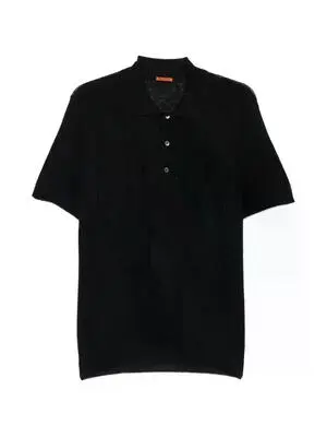 Barena Venezia Ribbed Polo Shirt - Black