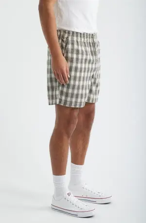 925 ORIGINALS Plaid Elastic Waist Shorts