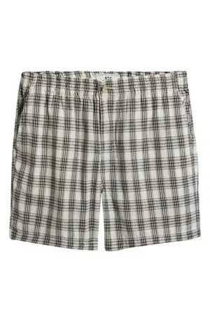 925 ORIGINALS Plaid Elastic Waist Shorts