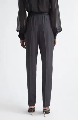 Saint Laurent Tailored Silk Straight Leg Pants