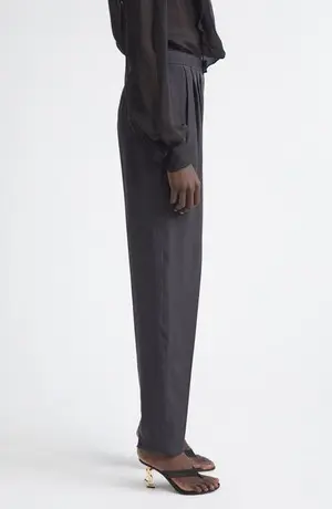 Saint Laurent Tailored Silk Straight Leg Pants