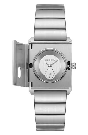 BREDA Pulse Locket Tank Bracelet Watch - Silver