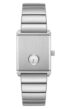 BREDA Pulse Locket Tank Bracelet Watch - Silver