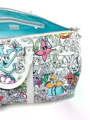 LOUIS VUITTON 2023 50 Keepall Bandoulière Comics Holdall Bag - White