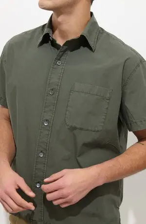 ALEX MILL Franklin Short Sleeve Cotton Poplin Button-up Shirt