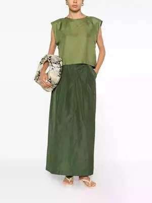 CO.GO Pleated Maxi Skirt - Green
