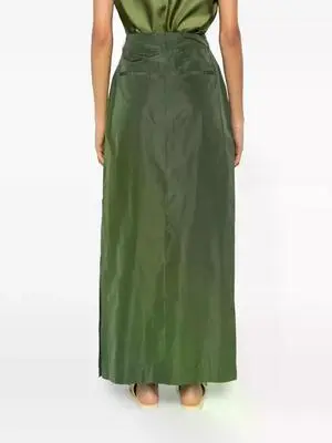 CO.GO Pleated Maxi Skirt - Green