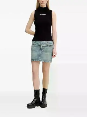 Karl Lagerfeld Logo Mock-neck Top