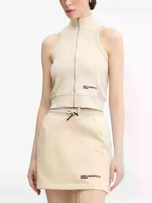 Karl Lagerfeld Zip Up Performance Tops For Women