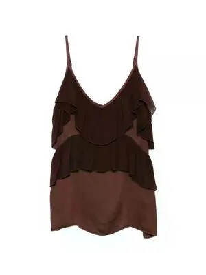 Dixie Ruffled Blouse - Brown