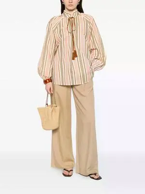 Dixie Pleated Wide-leg Trousers - Neutrals