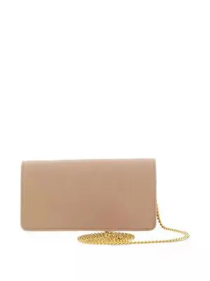 Valentino Garavani Vlogo Signature Grainy Calfskin Wallet With Chain - Pink