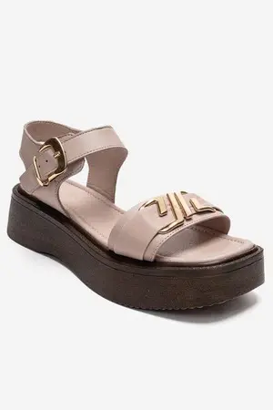FOREVER & ALWAYS SHOES Leather Platform Sandals