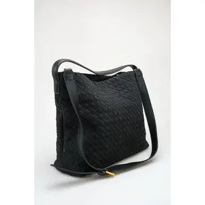 PROLOGUE SHOES Celauna Woven Shoulder Bag Black