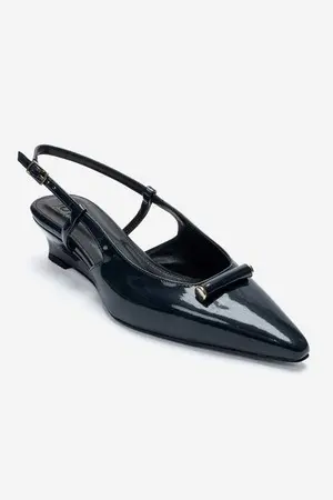 PROLOGUE SHOES Vhea Slingback Pump Navy Patent