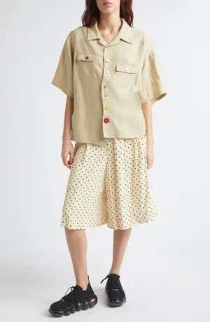 Undercover Asymmetric Linen Camp Shirt