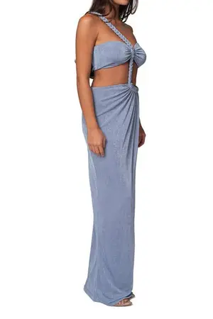 JLUXLABEL One Shoulder Maxi Dress - Blue